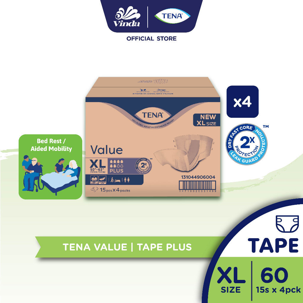 TENA Value Box Adult Diaper M15/L15/XL15 (4 Packs) | Shopee Malaysia