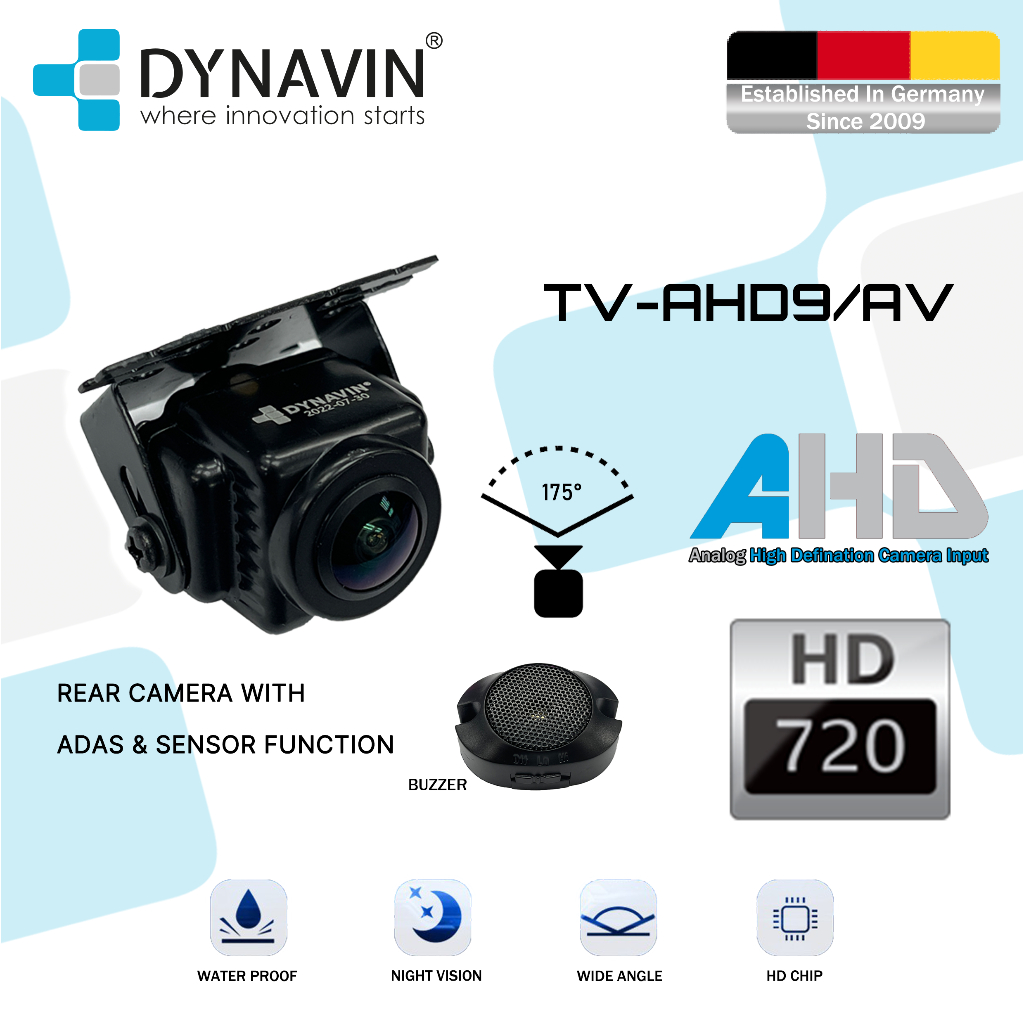 Dynavin AHD9 Adas Ai Sensor Camera Water Proof Night Vision AHD Sony ...