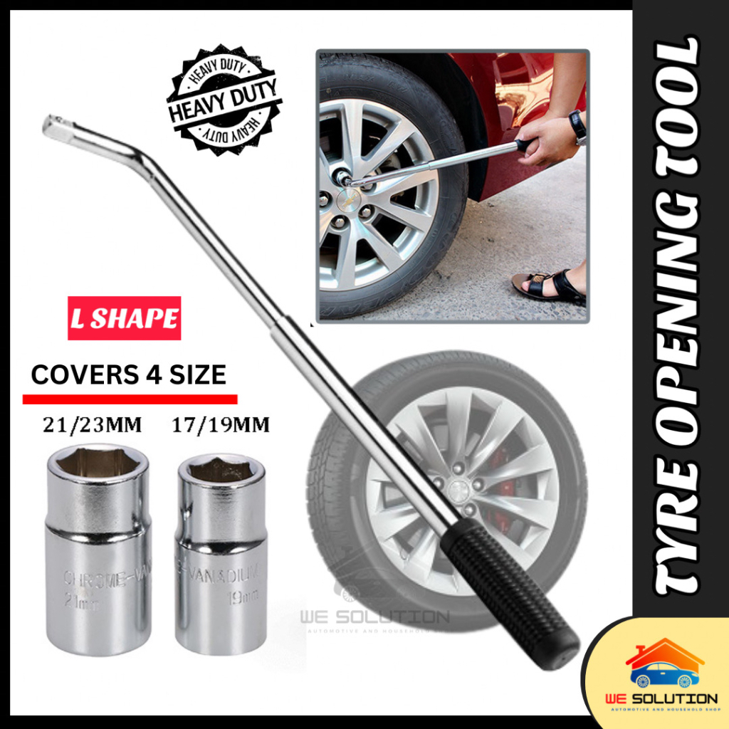 [WS] L Shape Heavy Duty Tyre Opener Extendable Wheel Brace Wrench ...