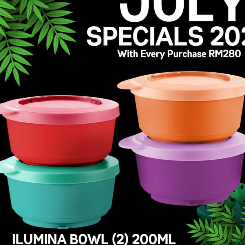 4 Warna: Tupperware Illumina Bowl 200ml Click Bowl Round Bowls Mini ...