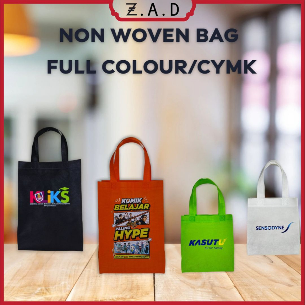 [1 Pack=10 pcs] Siap Print Non Woven Bag A4 Full Colour/CYMK Heat Press ...