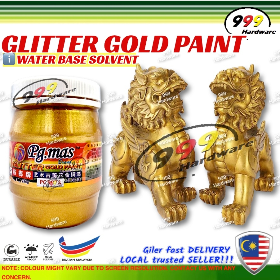 999 GOLD WATER BASED PAINT 90g & 250g / HOUSE GATE PAGAR / GOLD EMAS ...