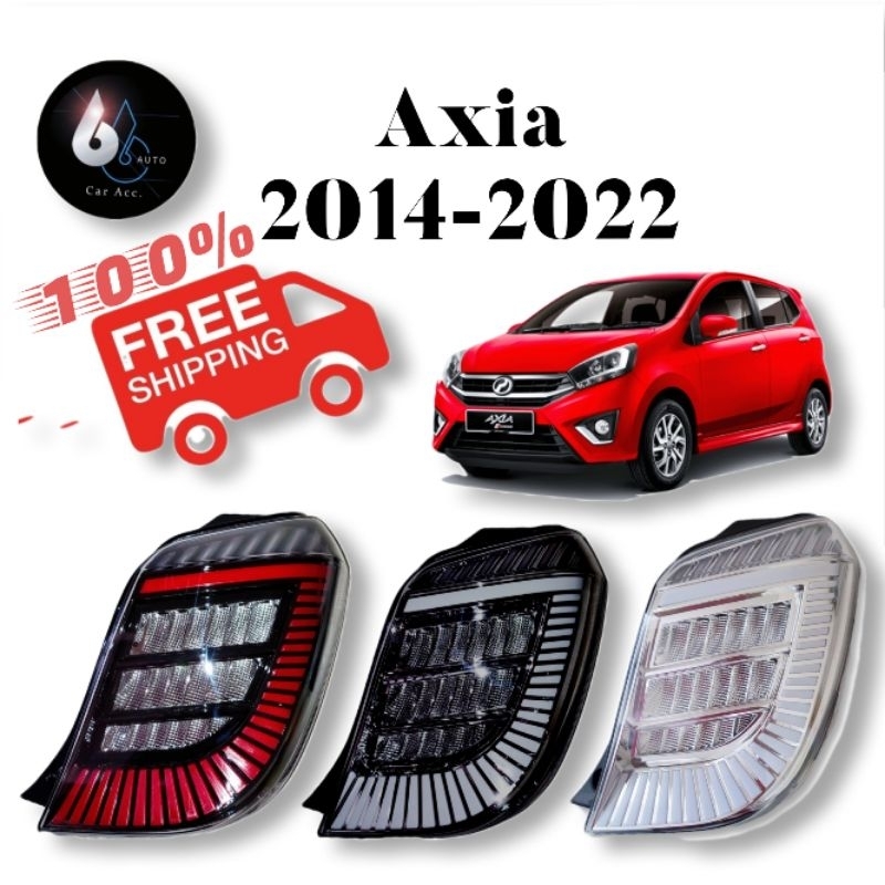 PERODUA AXIA 2014-2022 DRAGON SCALE LED TAIL LAMP ( ALBINO SMOKE BLACK ...
