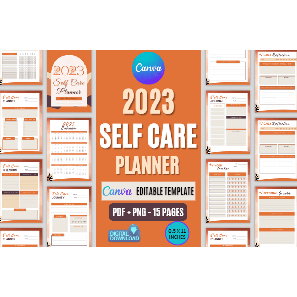 Self Care Planner 2023 | Canva Editable Template | | Shopee Malaysia