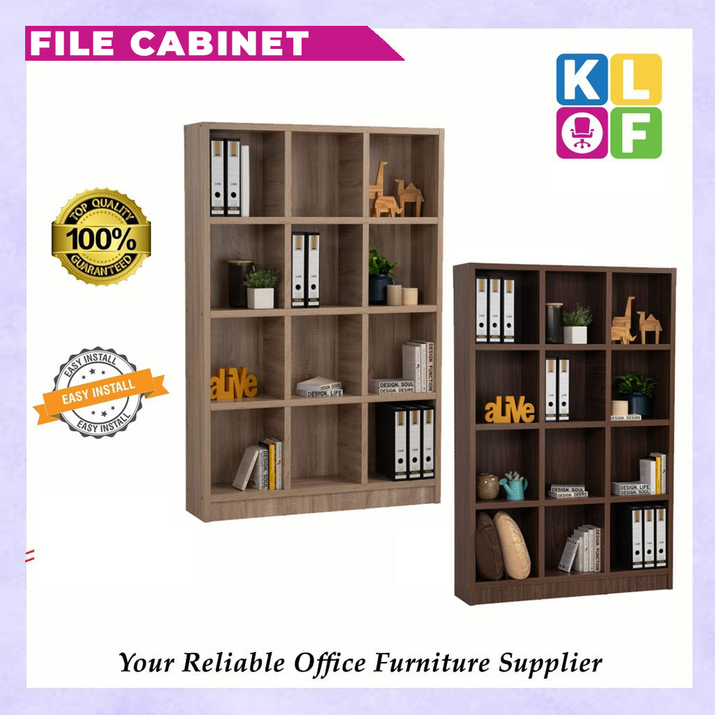 KLOF Almari 12 Petak Terbuka Tebal / Rak Buku / 12 Compartment File ...