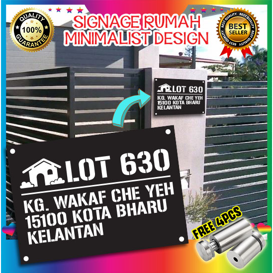 Signage Alamat Rumah Minimalist Design Double Layer | Shopee Malaysia