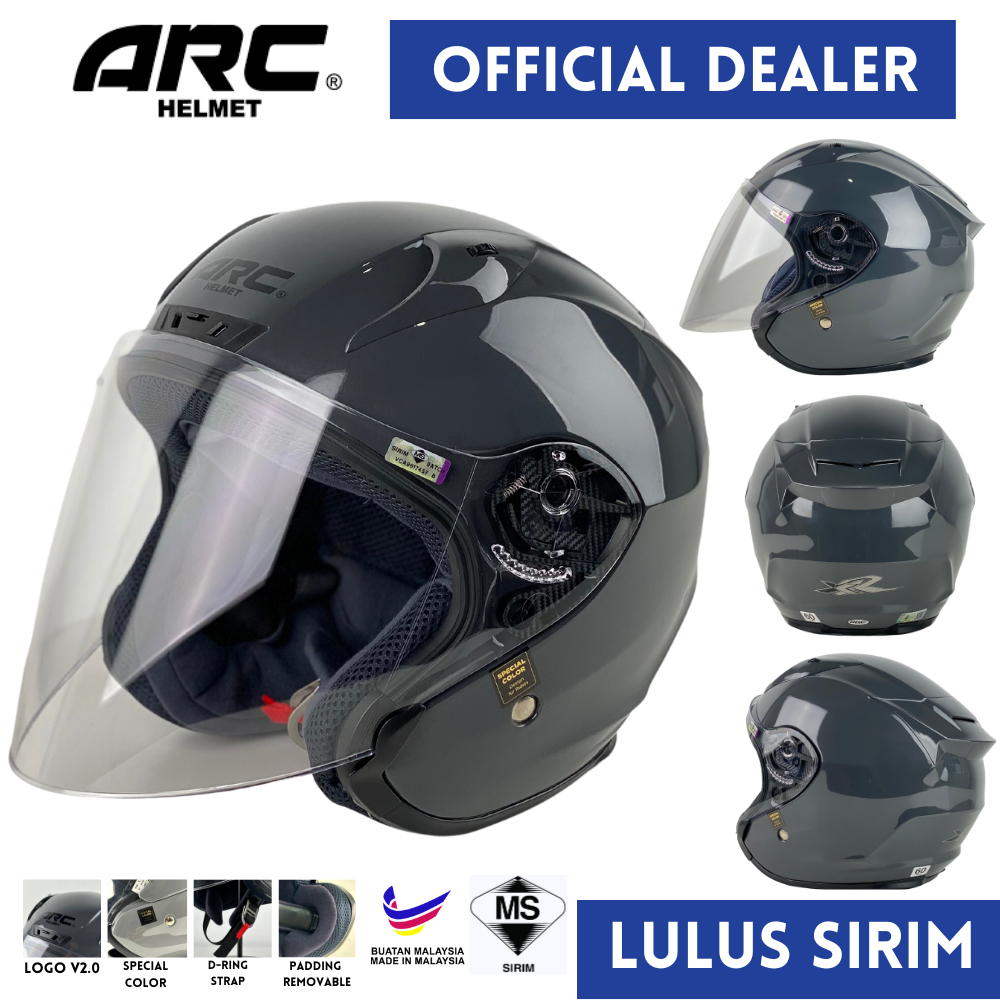 ARC XR Supreme Grey Open Face Helmet 2022 💯 ORIGINAL | Shopee Malaysia