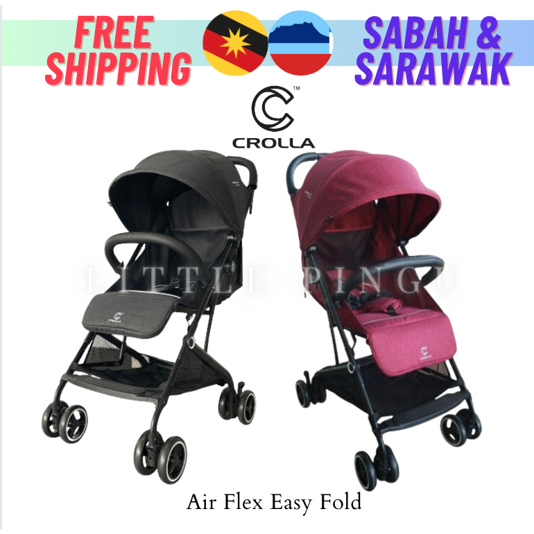(Free Shipping) Crolla Stroller Air Flex Easy Fold - Black / Red ...