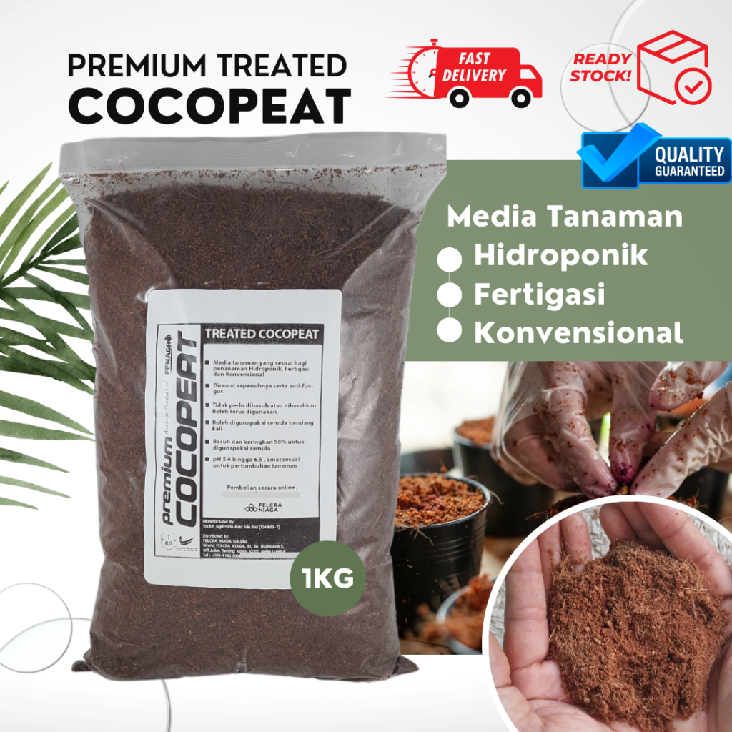 Premium Cocopeat 1Kg - Sabut Kelapa Halus - Medium Semaian Tanaman ...