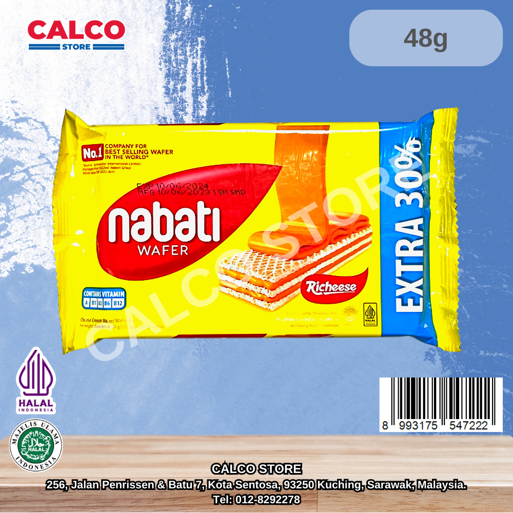 48.1g Nabati Richeese Cheese Cream Wafer Krim Keju Extra 30% (37g + 11.1g) Halal | Shopee Malaysia