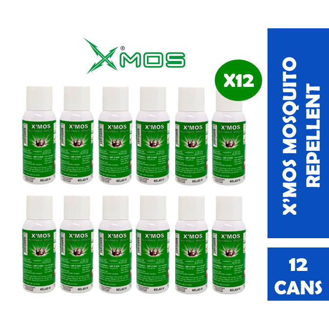 【READY STOCK】X'MOS 12 Cans Mosquito Repellent Spray/ Ubat Nyamuk Tidak ...