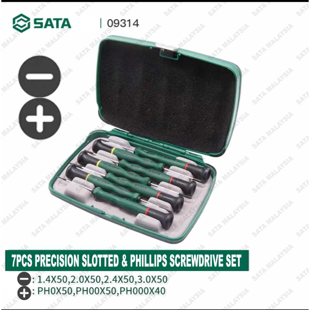 SATA Precision Screwdriver Set Slotted Phillips Hex Torx Screwdriver ...