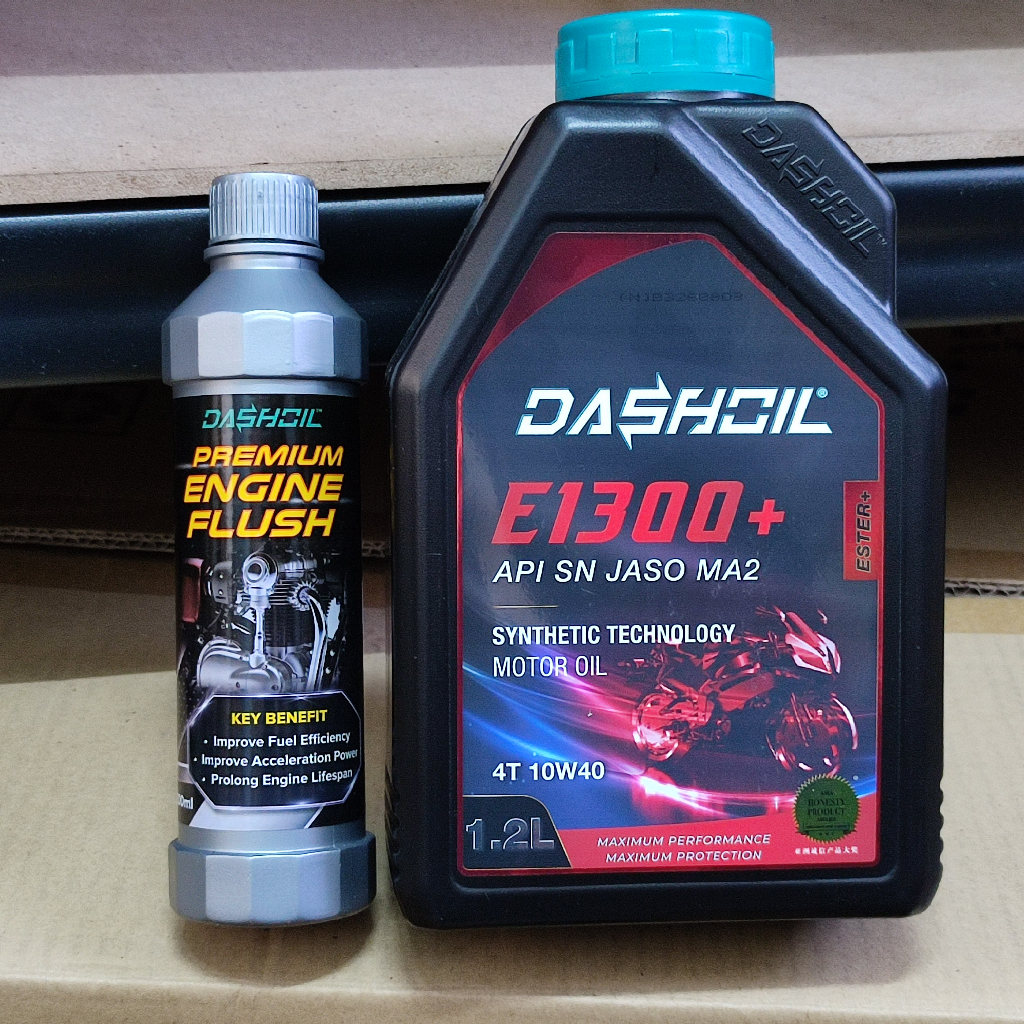 Fast ShipOut Combo DashOil Ester E1300+ 1.2 Liter Semi 4T 10w40 Minyak ...