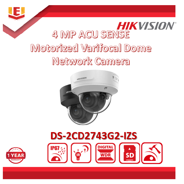 HIKVISION DS-2CD2743G2-IZS 4MP ACU Sense Motorized VARI - focal Dome Network Camera | Shopee ...