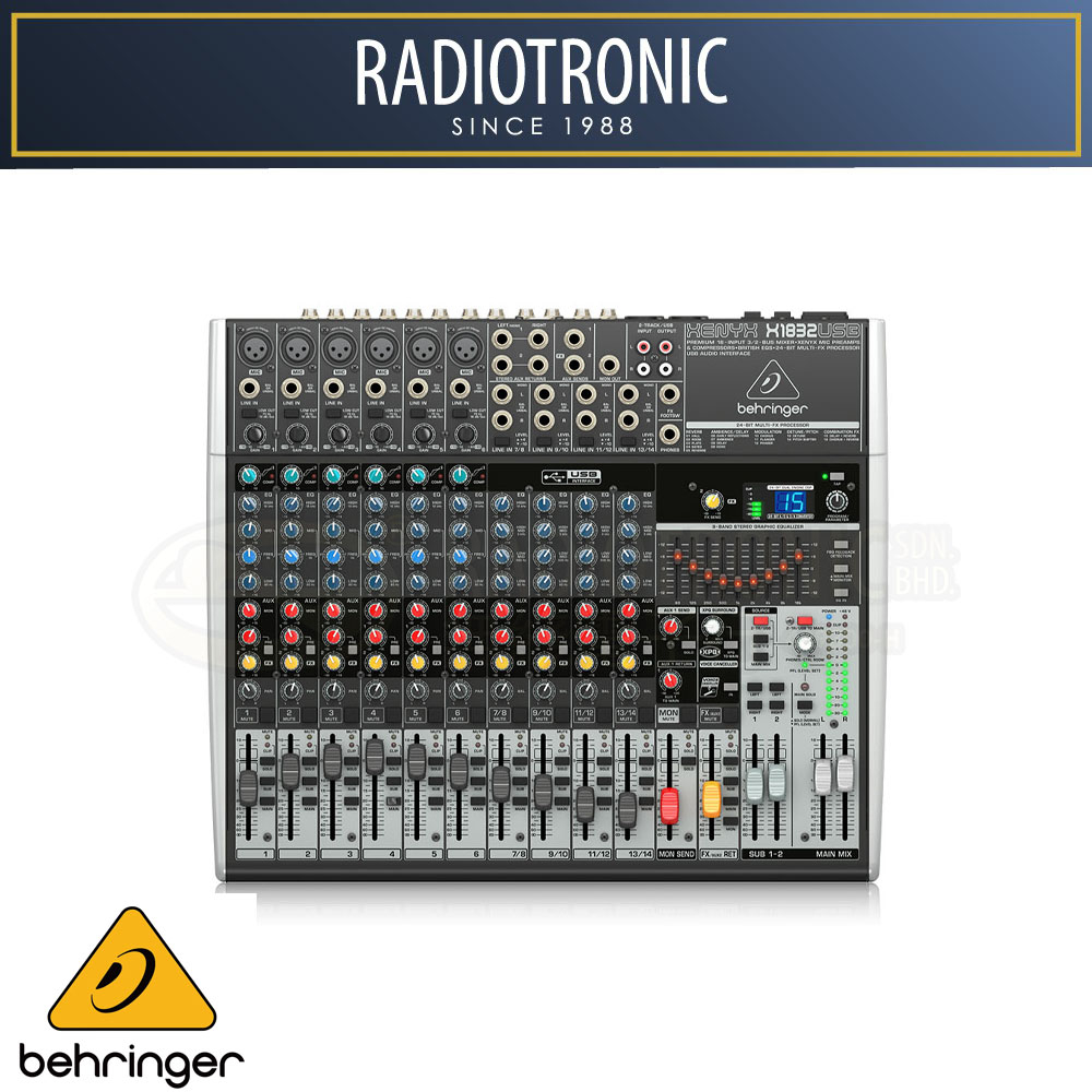 Behringer XENYX X1832USB 14-channel Mixer with USB and Effects | Shopee ...