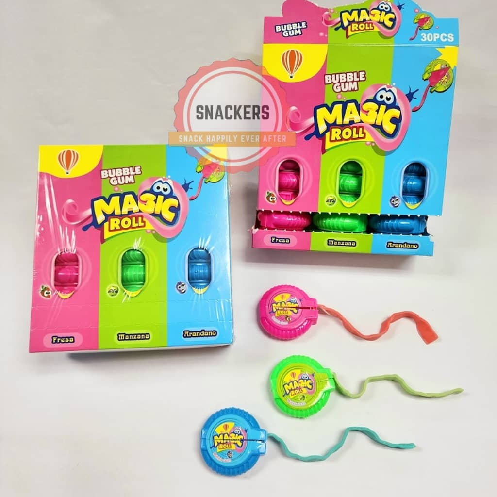 🔥HALAL🔥 Tape Bubble 30pcs Magic Roll / Roller Mixed Fruit Bubble Gum ...