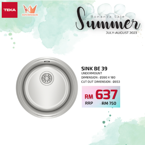 TEKA Undermount Single Bowl Sink BE 39 / TEKA Sinki Bulat BE39 ...