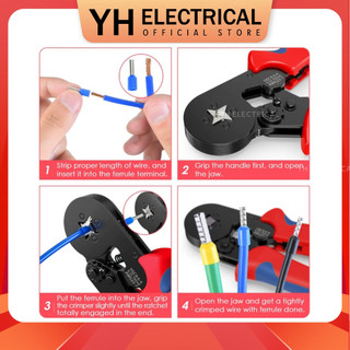 HSC8 Ferrule Crimper Plier Kit 0.25-6mm2 Tubular Terminal Crimping Tool ...