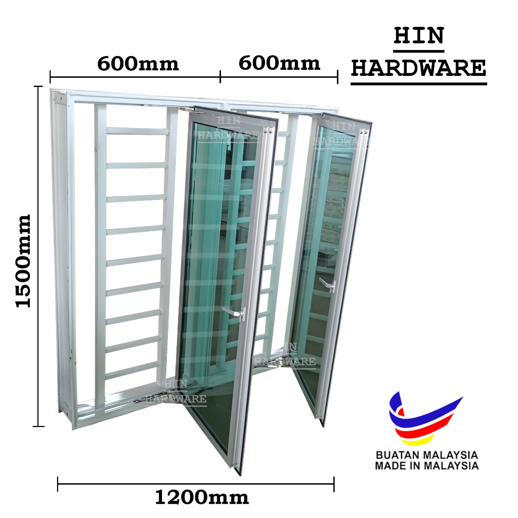 HIN PRE ORDER M140 Metal Frame & Fixed Grilled With Aluminium Glass ...