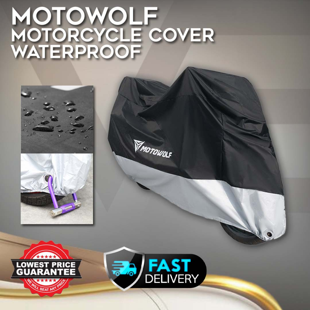 MOTOWOLF Motorcycle Cover Waterproof Cover Penutup Motorsikal Yamaha ...