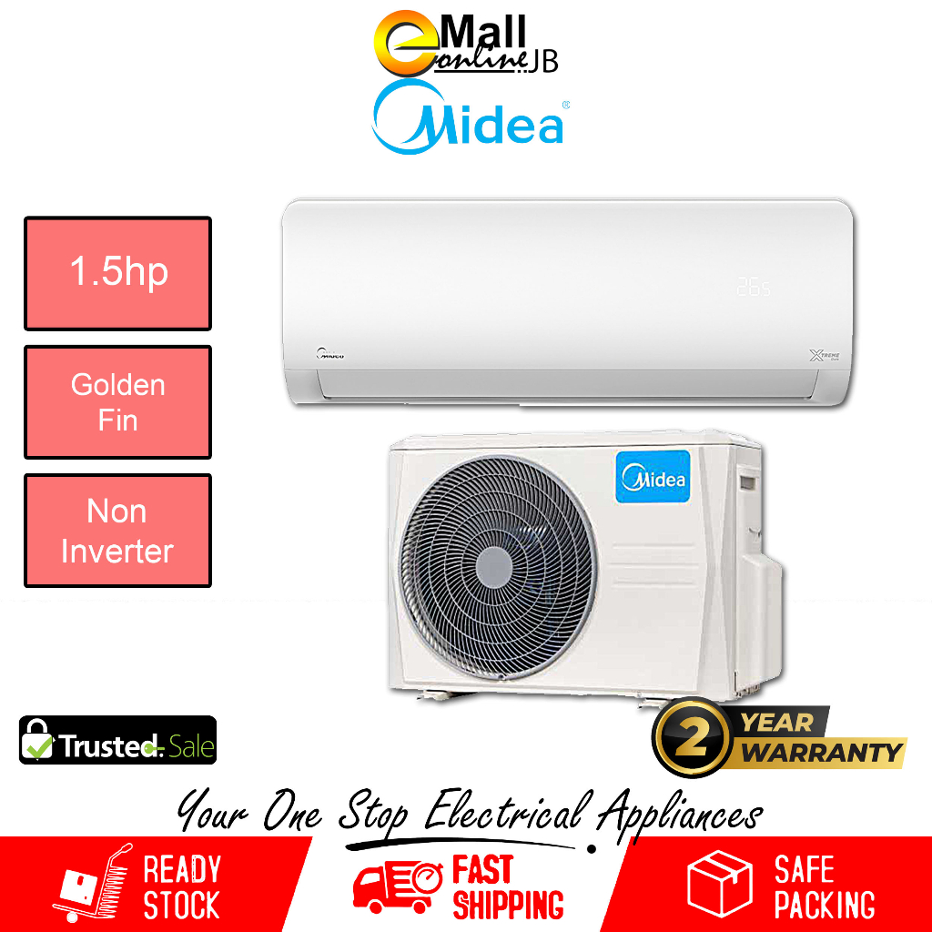 Midea R32 Non Inverter Air Conditioner 1HP MSGD-09CRN8 / 1.5HP MSGD-12CRN8 | Air Cond | Penyaman ...