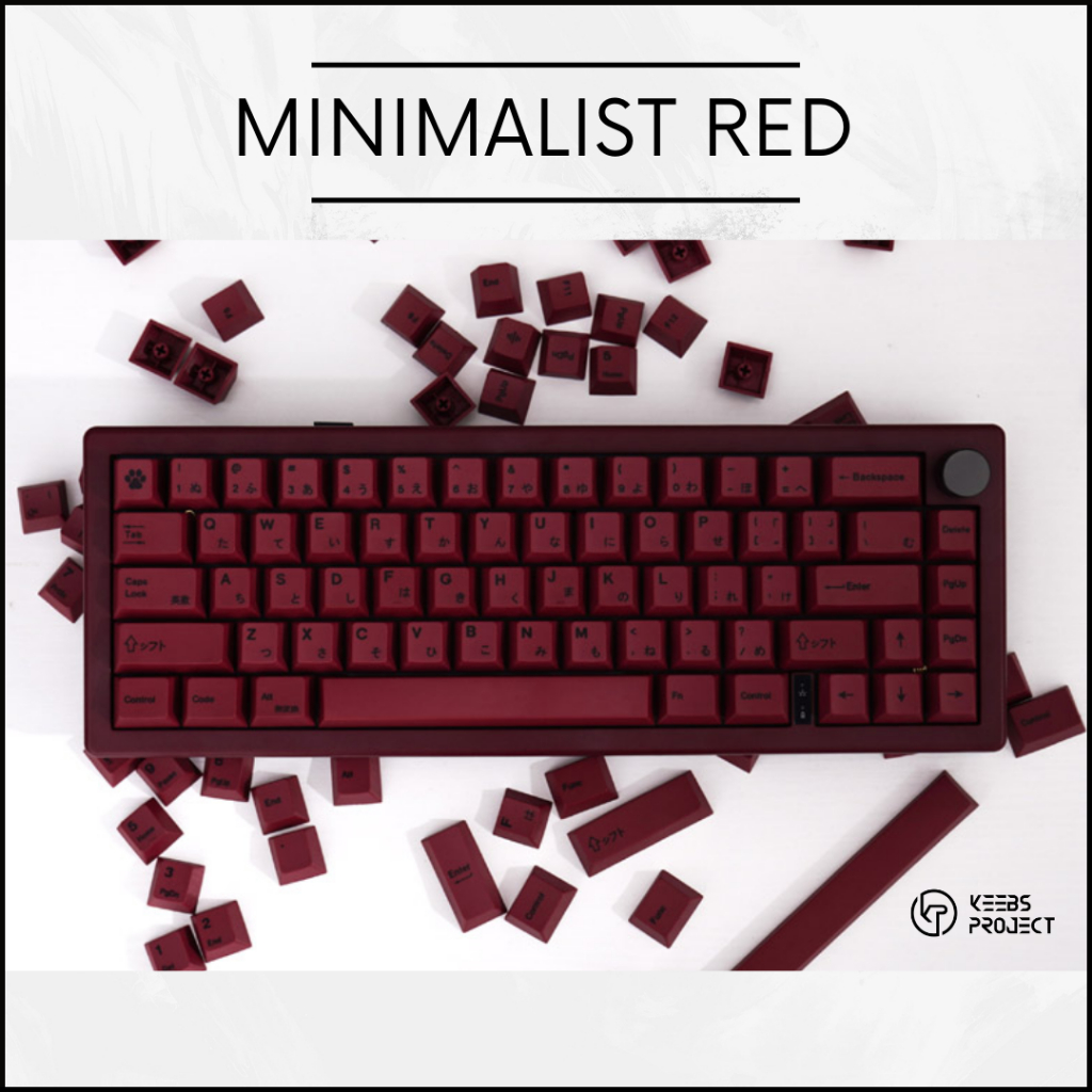 Minimalist red 140-key mechanical keyboard keycap PBT Dye sublimation ...