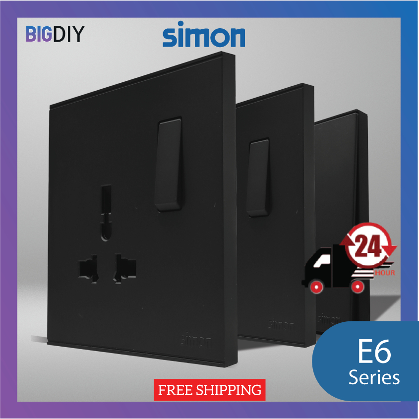 Simon E6 Series Black Socket / Switches & Socket Outlet Modern Design ...