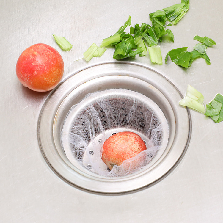 100pcs Disposable Kitchen Rubbish Bag Sink Strainer Filter Nets Water ...