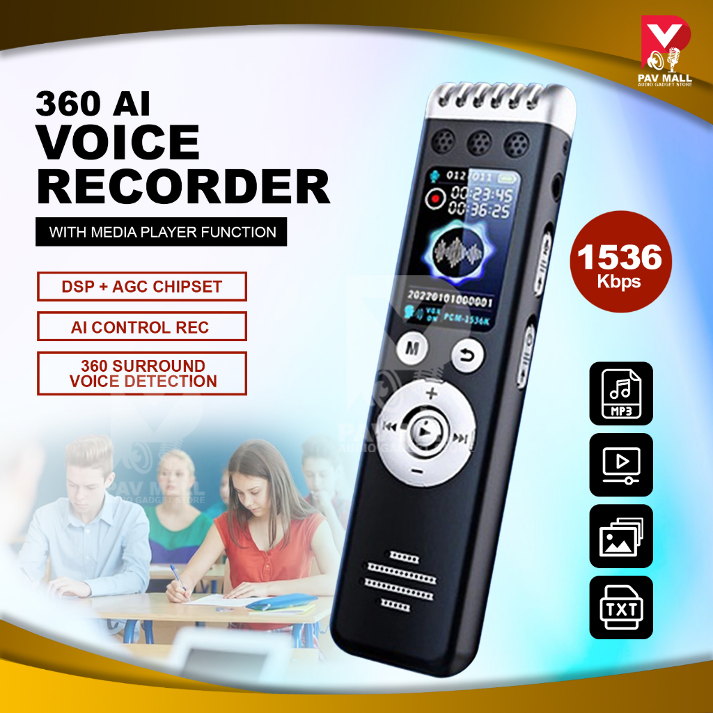 Digital Voice Recorder 240H | Audio Recording Media Player MP3 | IPS ...