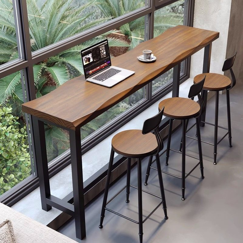 new Solid Wood Samp Bar Counter Stool Wooden Dining Island Cafe Office ...