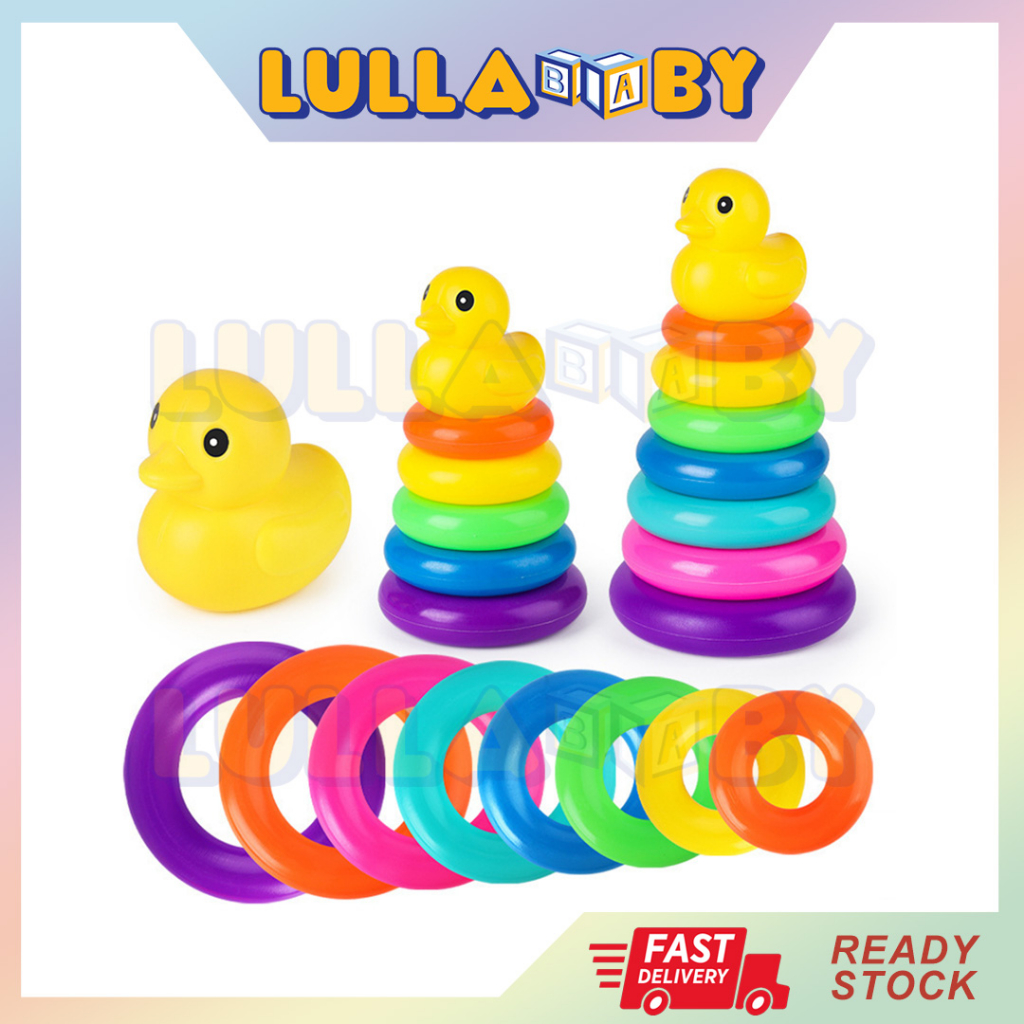 🔥READY STOCK🔥Baby Toy Duck Stacking Ring Toy Kids Stacking Stack Up ...