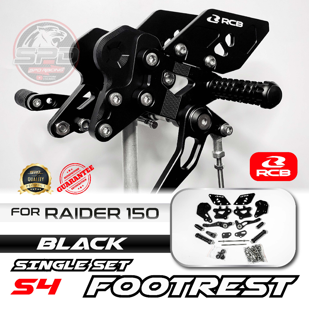 Footrest Single Set (S4- Black) RCB for Suzuki Raider 150 / Belang ...
