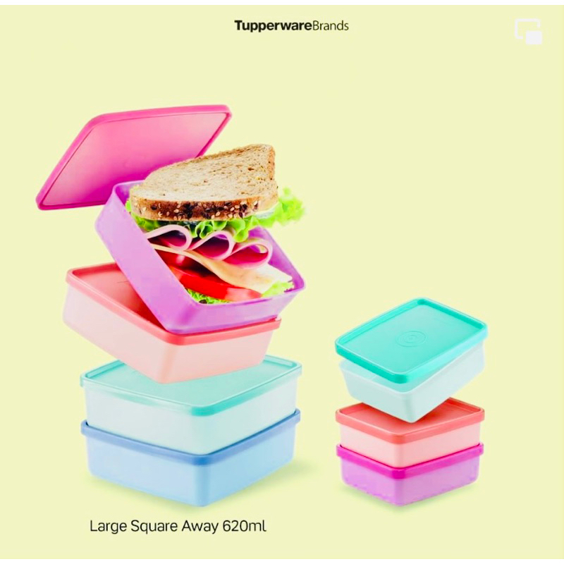 Tupperware Lunch Box Square Round 300/400/620/800ml (1 Pcs) | Shopee ...