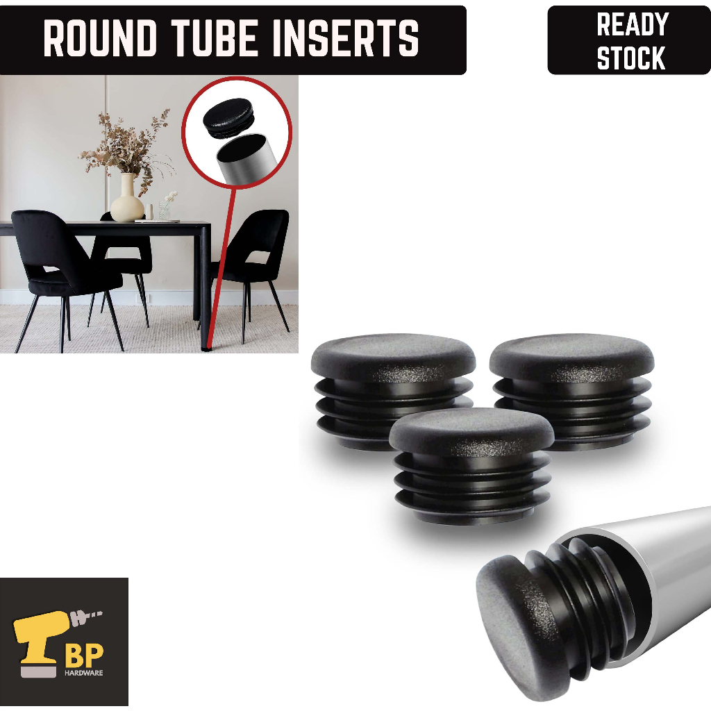 【Readystock】8 Pcs Round Stopper End Cap Table Chair Leg Pipe Tube ...