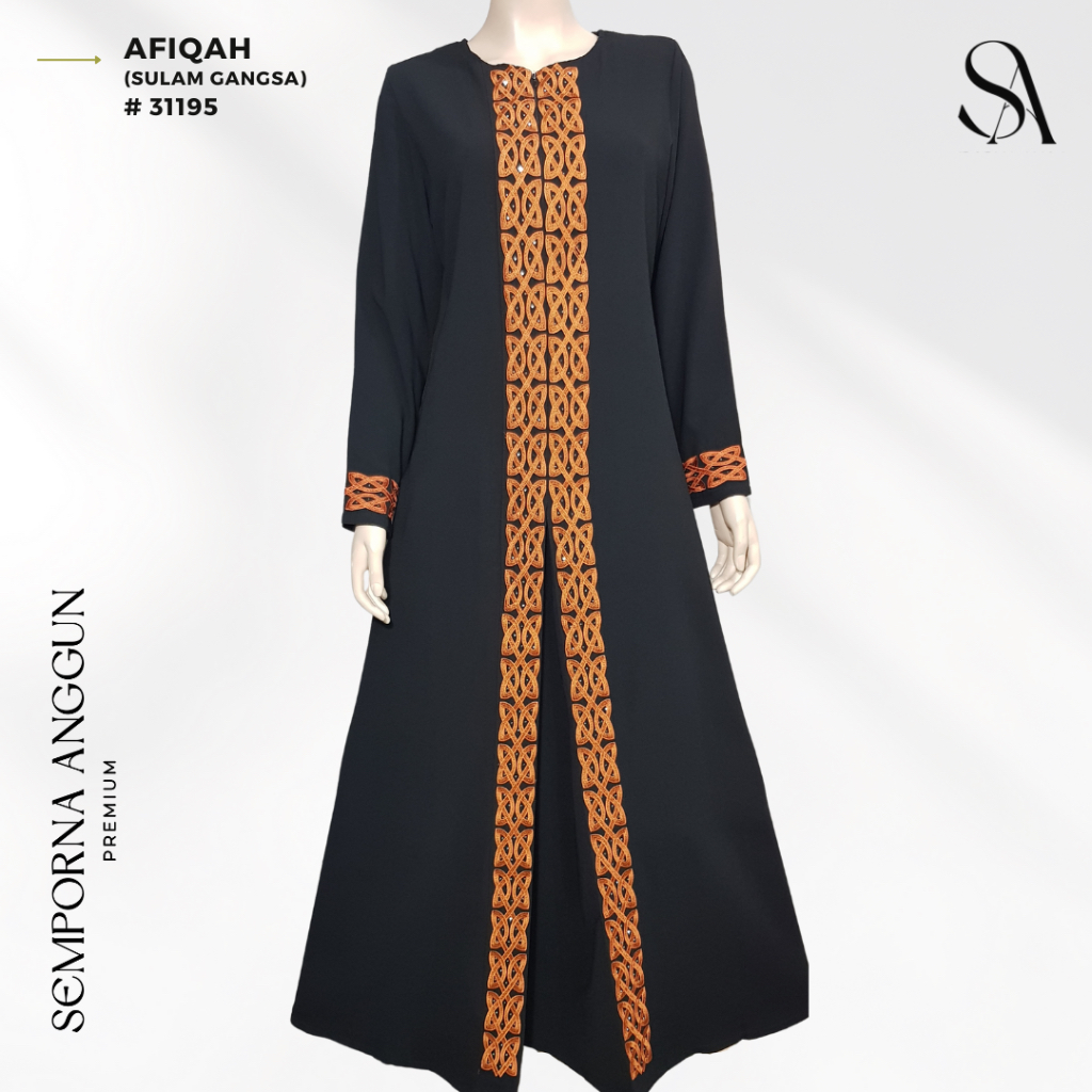 ABAYA MUSLIMAH Hitam - Bersulam & Nursing | AFIQAH #31195 | Shopee Malaysia