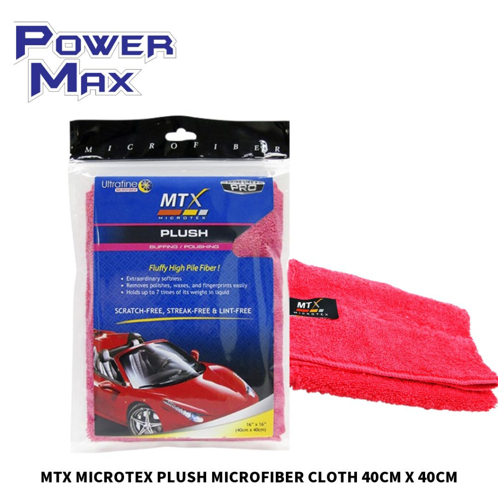 MTX MICROTEX PLUSH MICROFIBER CLOTH 40CM X 40CM ( FLUFFY HIGH PILE ...