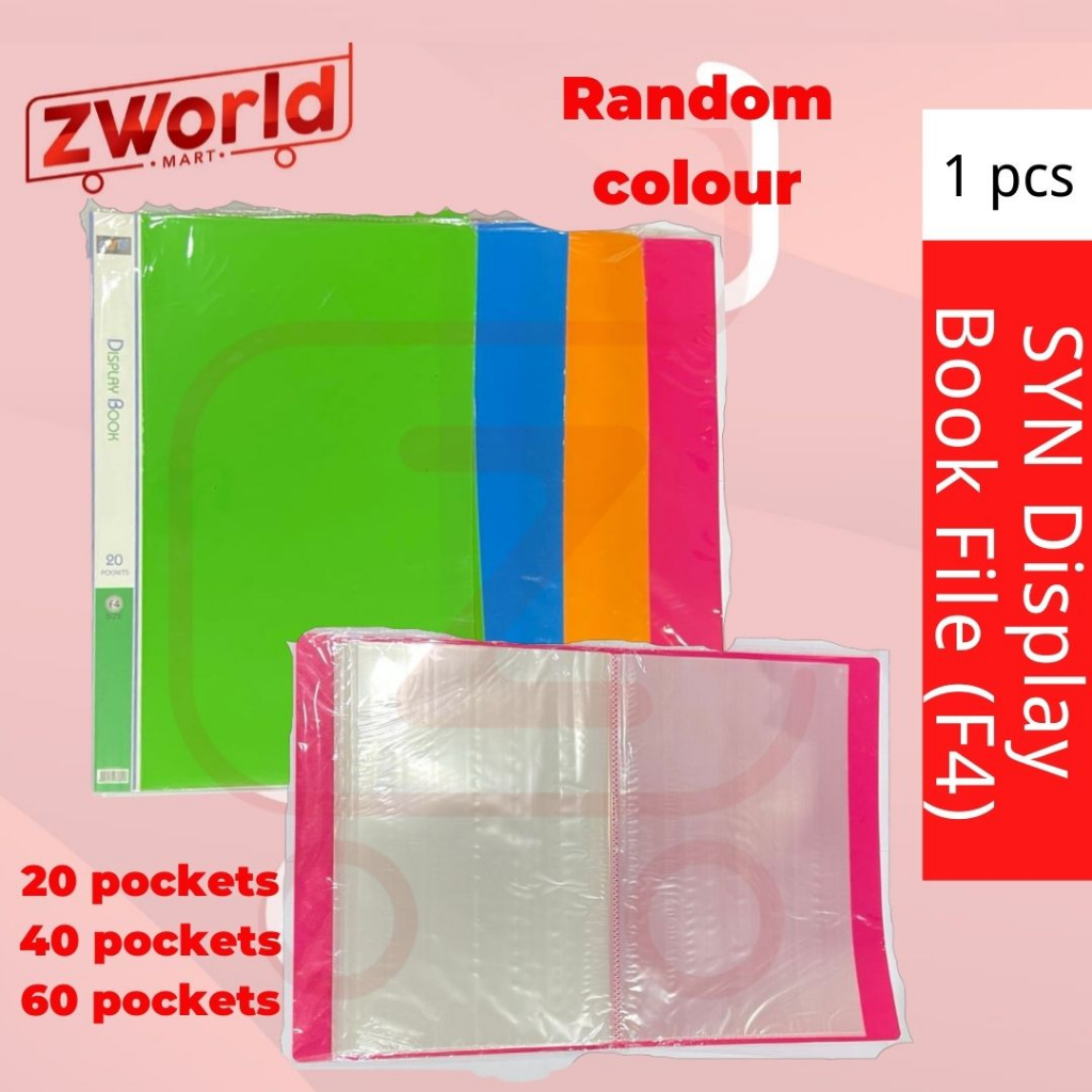 SYN File F4 -Paper Expanding File Folder Pockets Clear Book ( Random ...