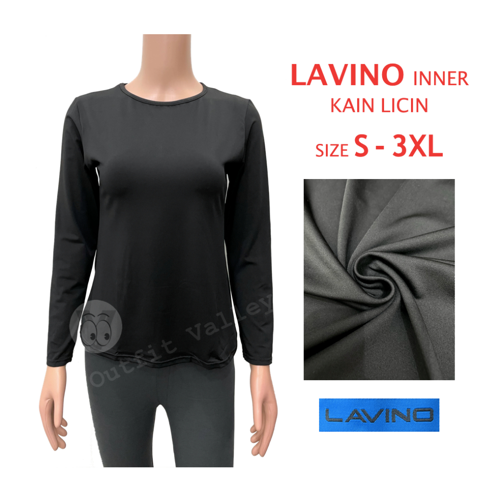 .LAVINO Inner Baju Kain Licin S-3XL (BLACK only) | Shopee Malaysia