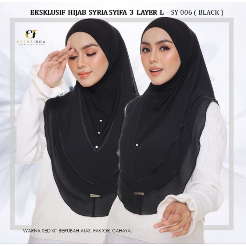 TUDUNG SYRIA SAIZ L dan SAIZ XL 3 LAYER - PLAIN (SYIFA) & PRINTED (WAWA ...