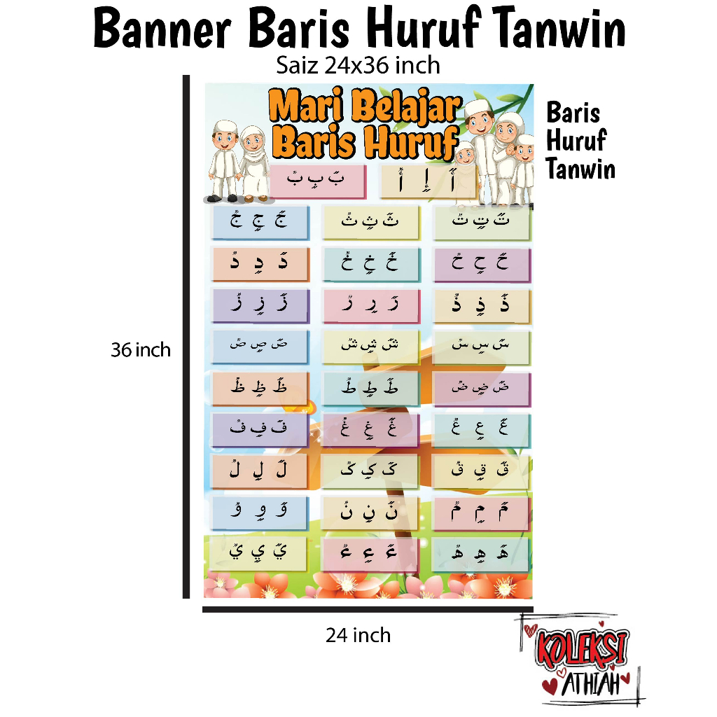 🔥Hot Item🔥 Banner Huruf Hijaiyah, Jawi dan Baris Huruf / BBM P.Islam ...