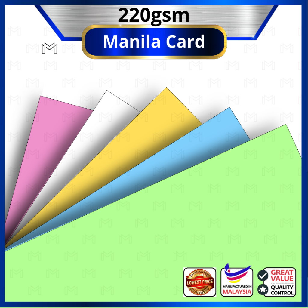 Ready Stock Manila Card 1pc 220Gsm 20”x25” /Kad Manila (Mix light ...