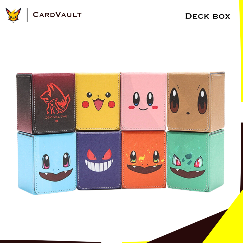 Pokemon TCG 100+ Flip Deck Box - Pikachu Gengar Charizard Bulbasaur ...