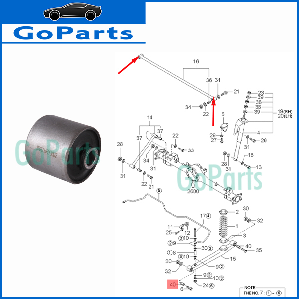 (1pc) Rear Suspensio Lateral Arm (center) ok72a-28-840a Kia Pregio ...