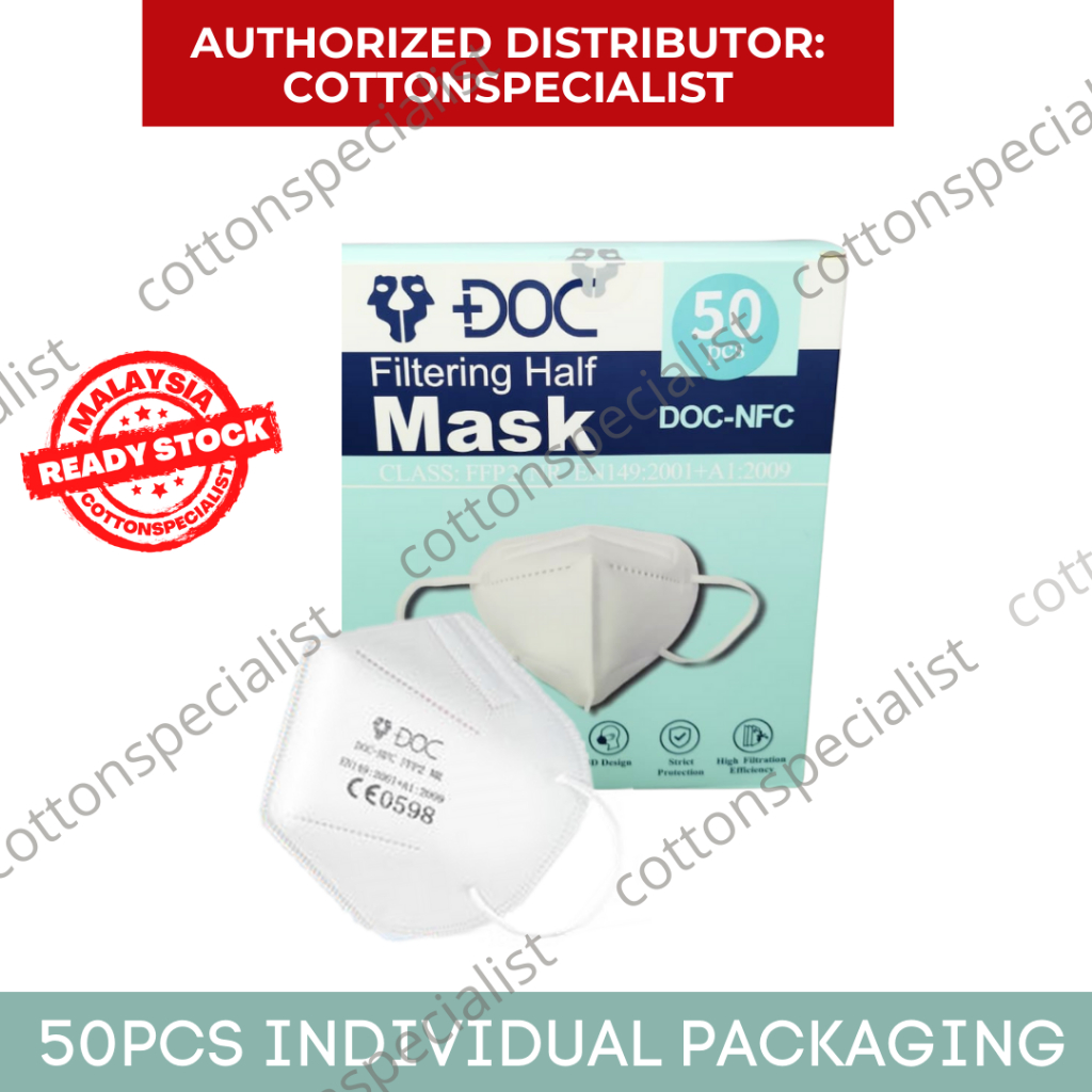 [1 BOX=50PCS] DOC-NFC FFP2 KN95 Disposable Face Mask Individual ...