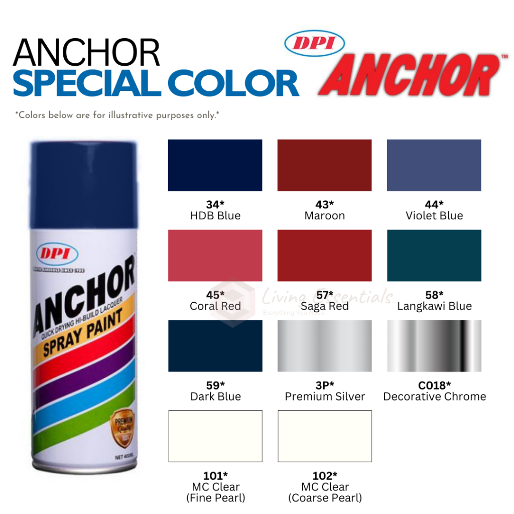 DPI Anchor [SPECIAL COLOUR] #34#43#45#57 Spray Paint 400ml (READY STOCK ...
