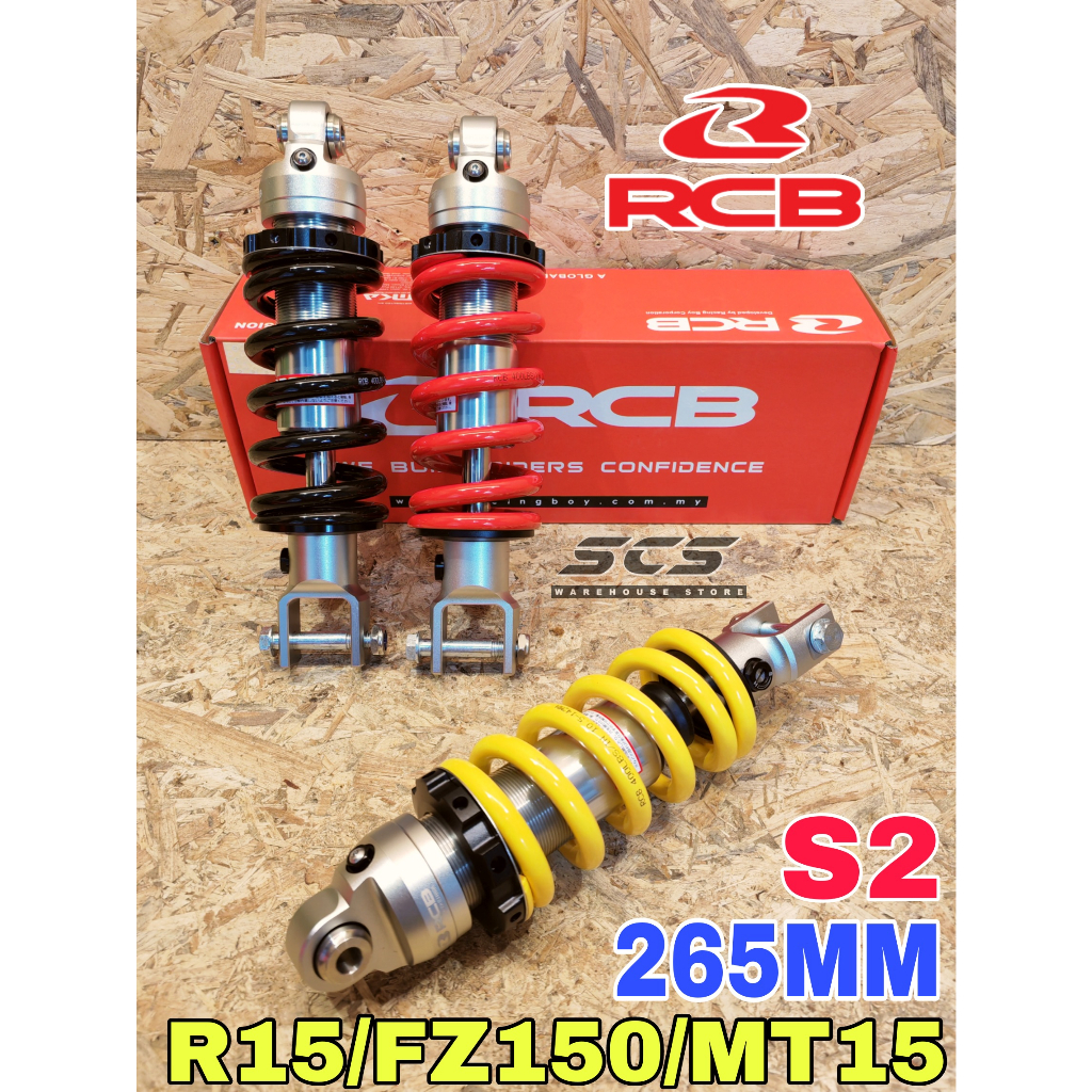 RCB S2 Series Monoshock Yamaha R15 265mm FZ150 MT MT15 FZ150i Mono Accessories Motor S-2 ...