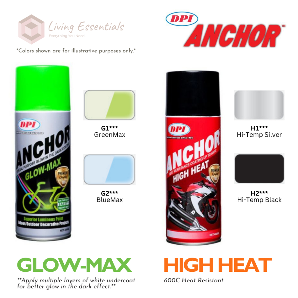 DPI Anchor [600C HEAT RESISTANT / GLOW MAX] Spray Paint *** 400ml ...