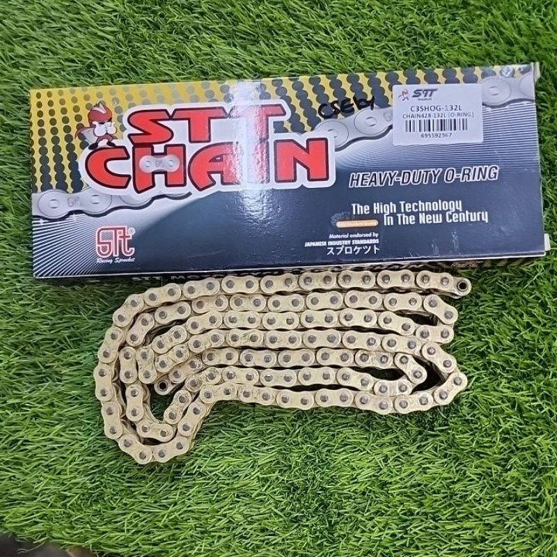 STT Racing Heavy Duty Oring Gold Chain 428-132L 415-132L | Shopee Malaysia