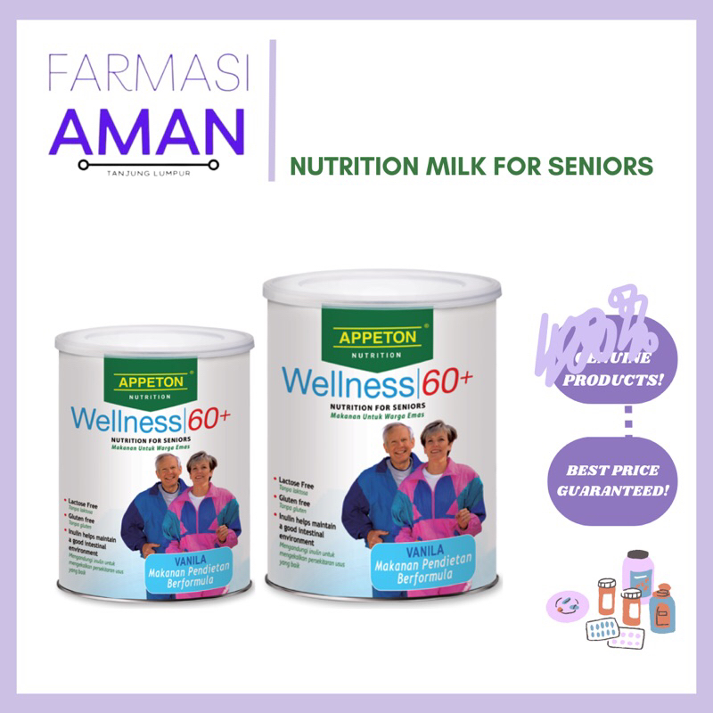 Appeton Nutrition Wellness 60+ Nutrition For Seniors Vanilla Flavour ...