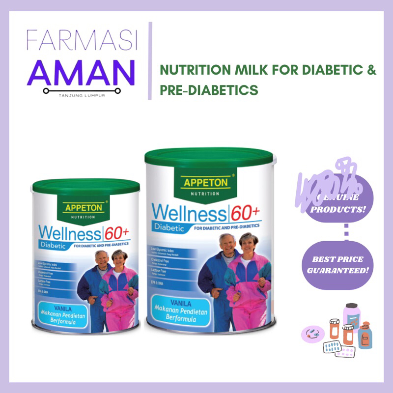 Appeton Nutrition Wellness 60+ Diabetic Vanilla Flavour (400g / 900g ...
